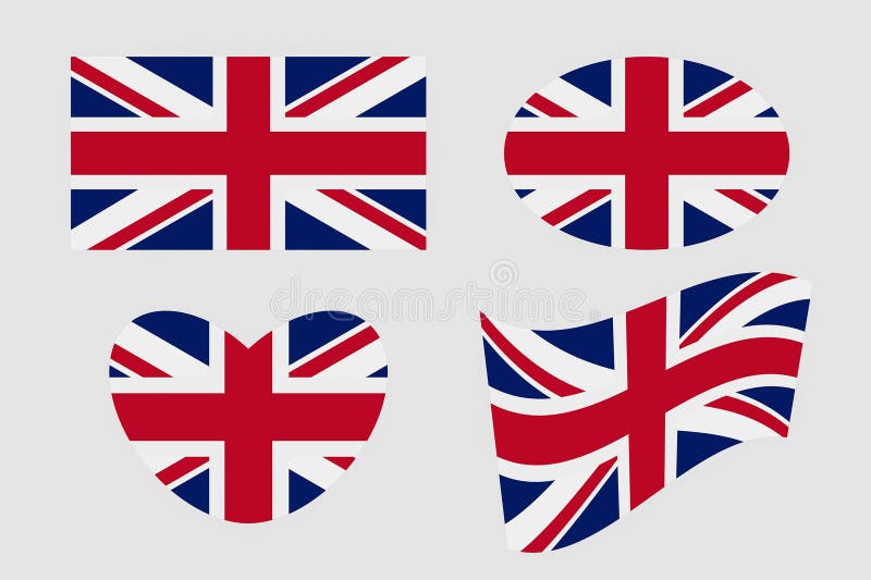 Set of UK Flag Icons, Button, Emblem. Stock Illustration - Illustration ...