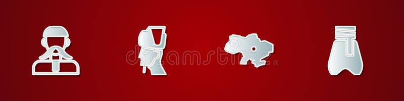 Set Ukrainian Cossack, , Map of Ukraine and Cossack Pants Icon. Vector ...