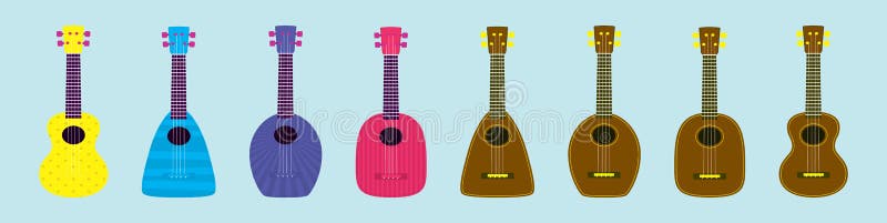 Cartoon Ukulele Illustration. Vector Icon Of Ukulele Isolated Stock ...