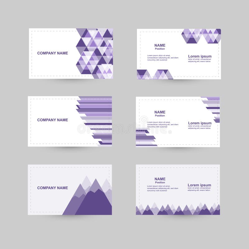Set of Ultra Violet Name Card Design Template Design. Vector Ill Stock ...