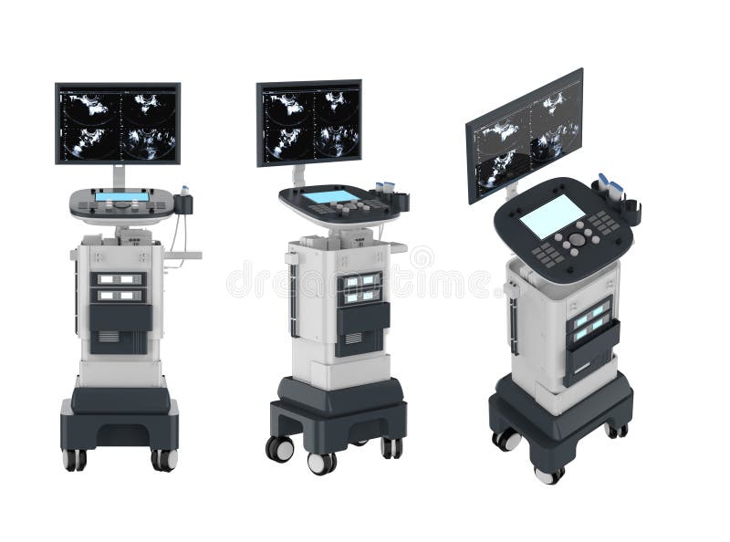 Set of Ultrasound Machines Isolated on White Stock Illustration ...