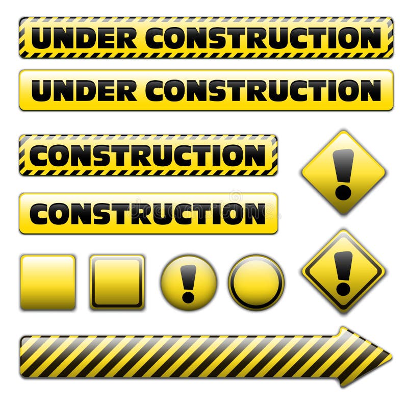 Set of Under Constuction Signs Stock Vector - Illustration of symbol ...