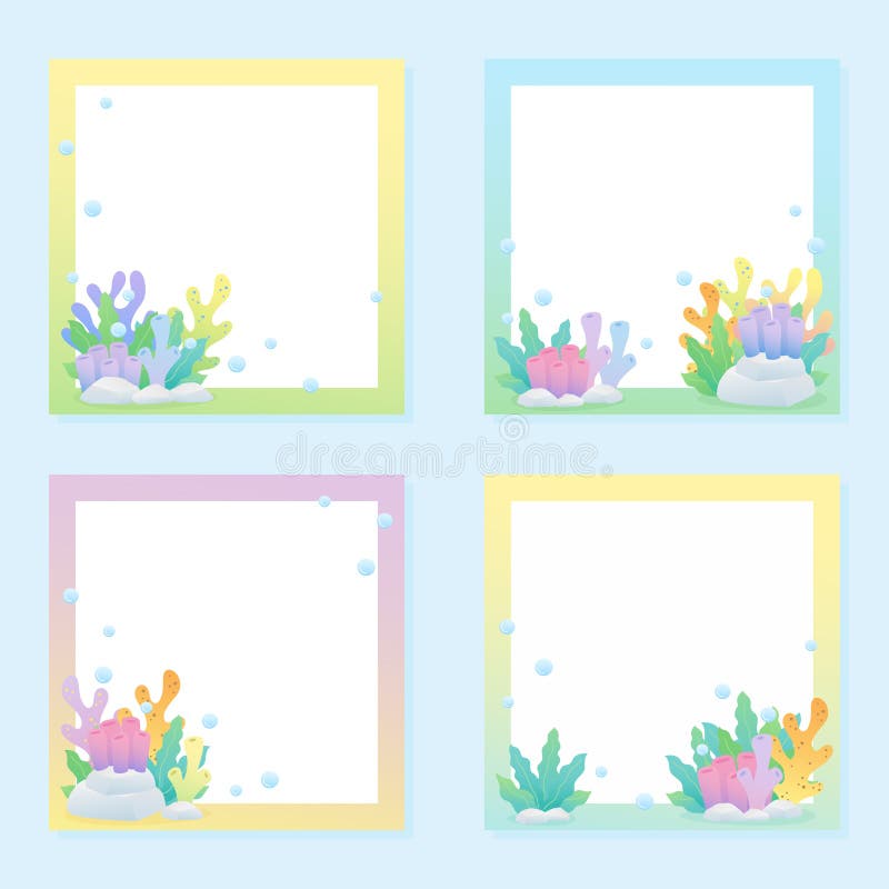 Set of under ocean notepad stock vector. Illustration of vector - 351012693