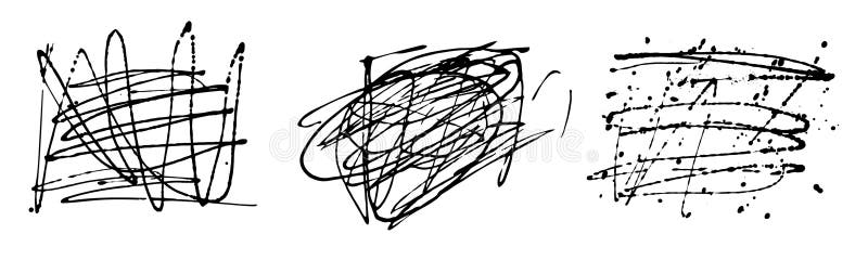 Set of Underline, Hand Drawn. Paint Template for Text Composition Stock ...