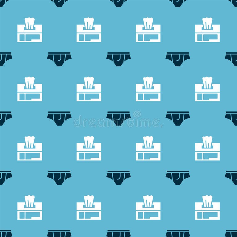 Set Underwear and Wet Wipe Pack on Seamless Pattern. Vector Stock ...