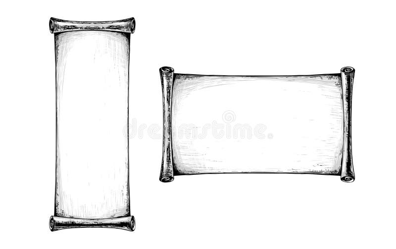 Set of Unfolded Rolls with Space for Text, Papyrus Scroll, Ancient ...