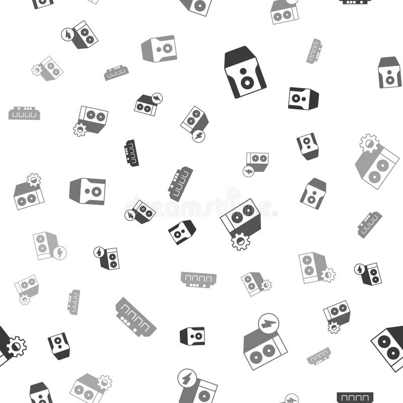 Set Uninterruptible Power Supply, Case of Computer, and RAM, Random Access Memory on Seamless ...