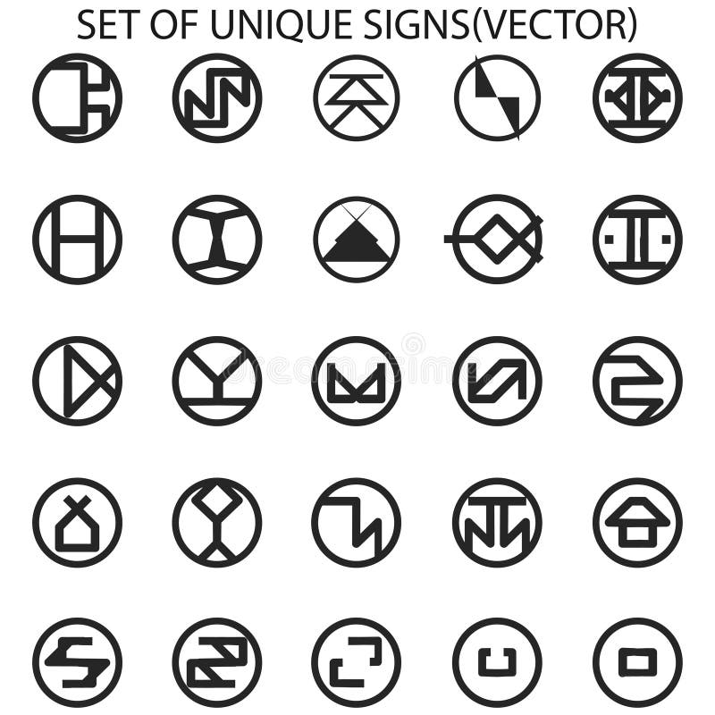Set of unique signs stock vector. Illustration of unique - 102422913