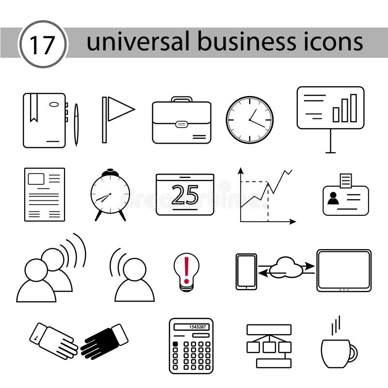 Set of Universal Business Icons Stock Vector - Illustration of flag ...