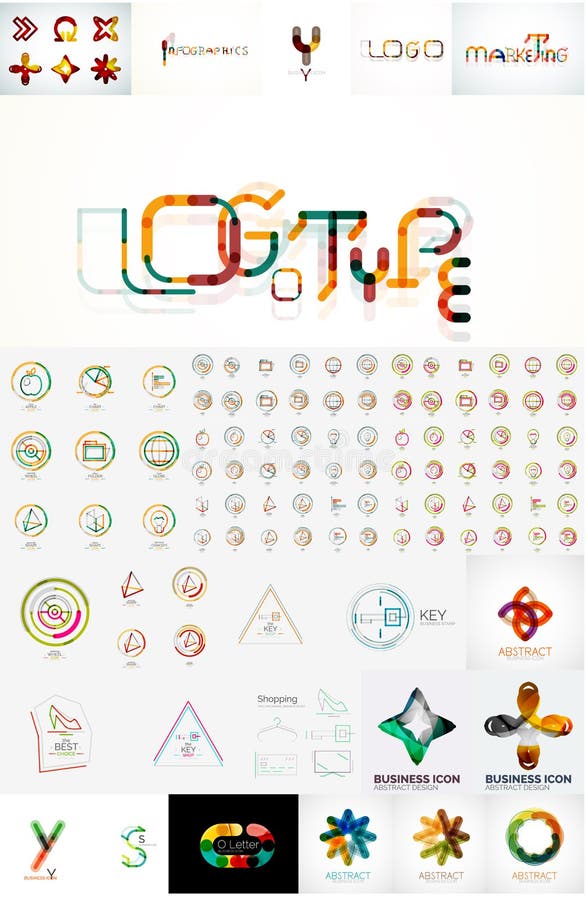 Set of Universal Company Logos and Design Elements Stock Vector ...