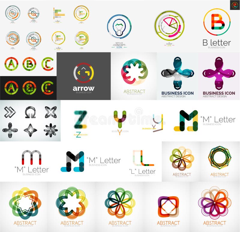 Set of Universal Company Logo Ideas, Business Icon Stock Vector ...