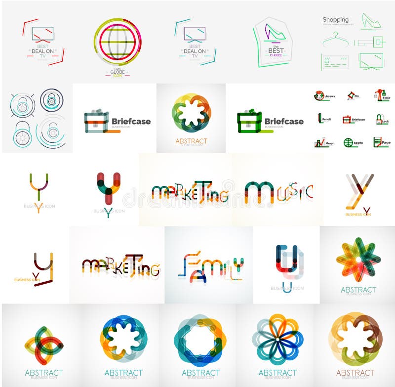 Set of Universal Company Logos and Design Elements Stock Vector ...