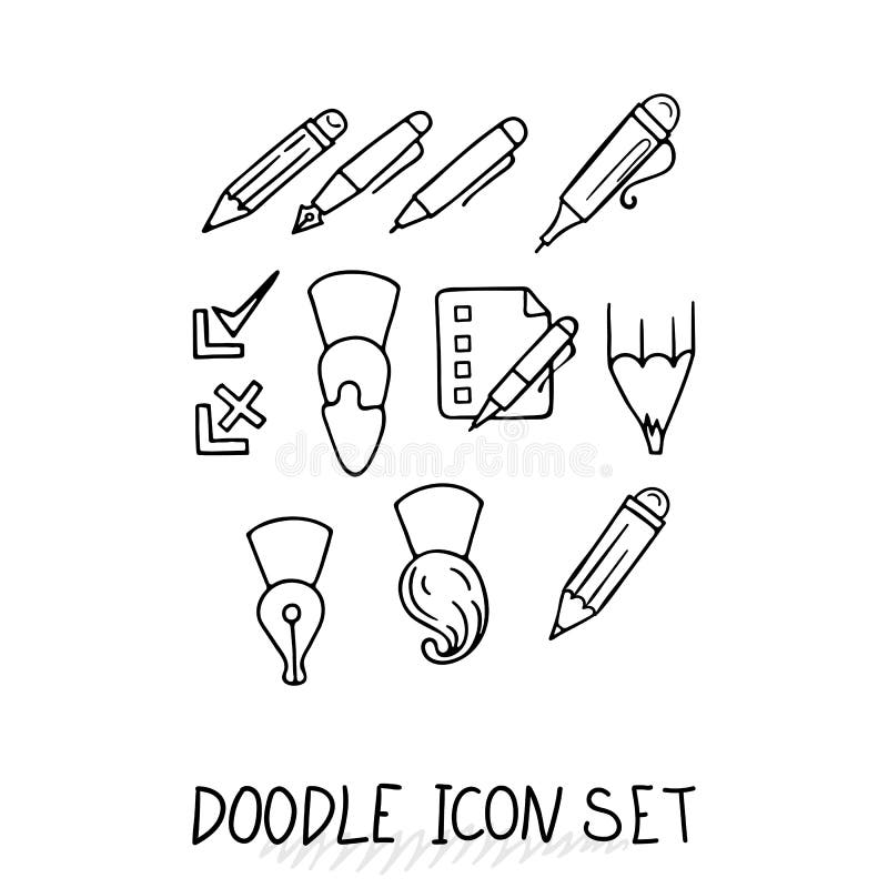 Set of Universal Doodle Icons. Variety of Topics Stock Vector ...