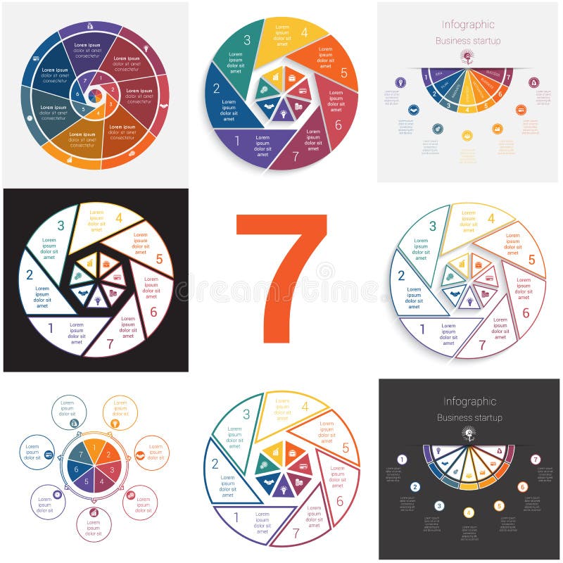 Set Universal Elements for Templates Infographics Cyclic Concept Stock ...