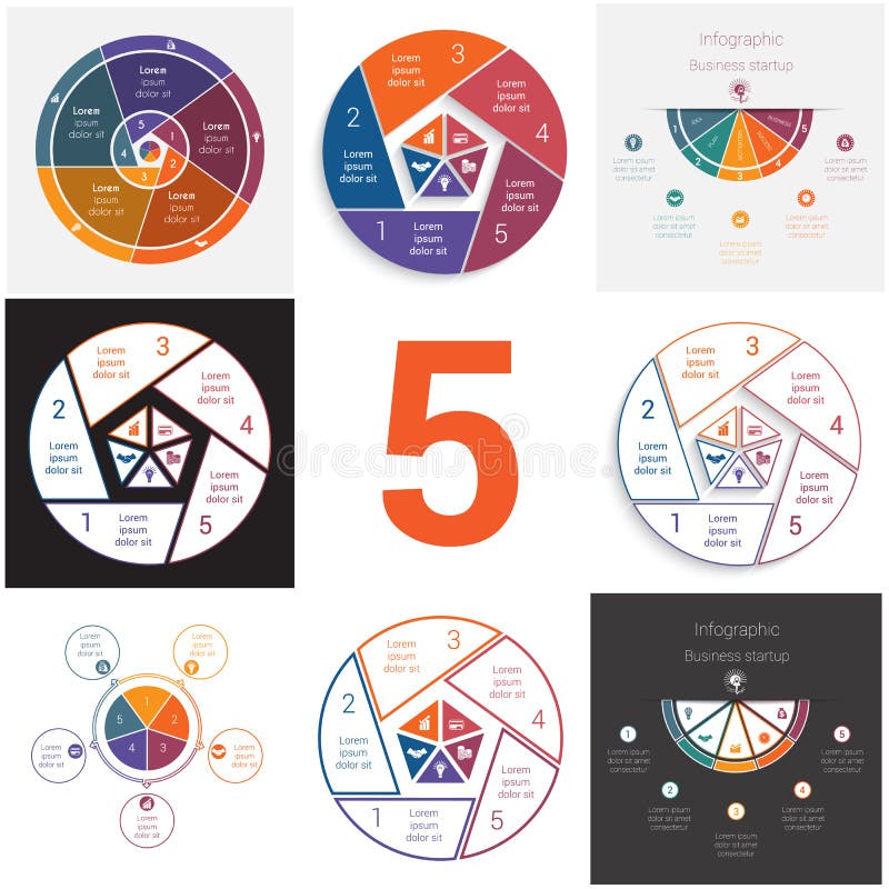 Set Universal Elements for Templates Infographics Cyclic Concept Stock ...