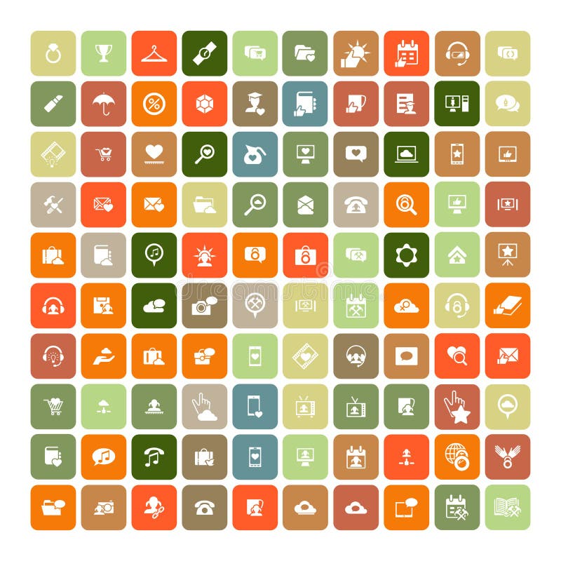 Set of 100 Universal Icons. Business, Internet, Web Design. Stock ...