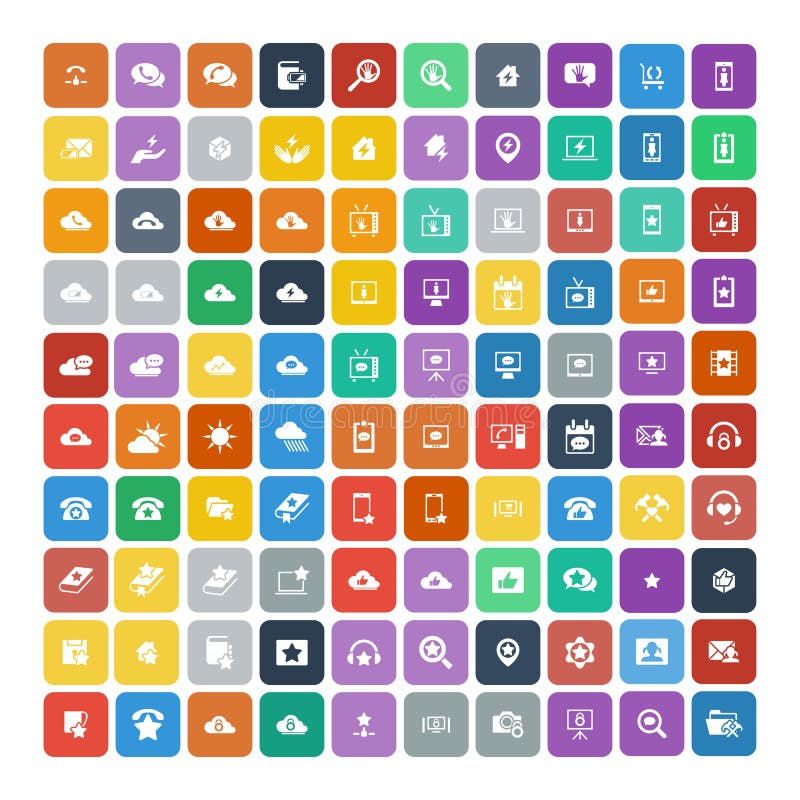 Set of 100 Universal Icons. Business, Internet, Web Design. Stock ...