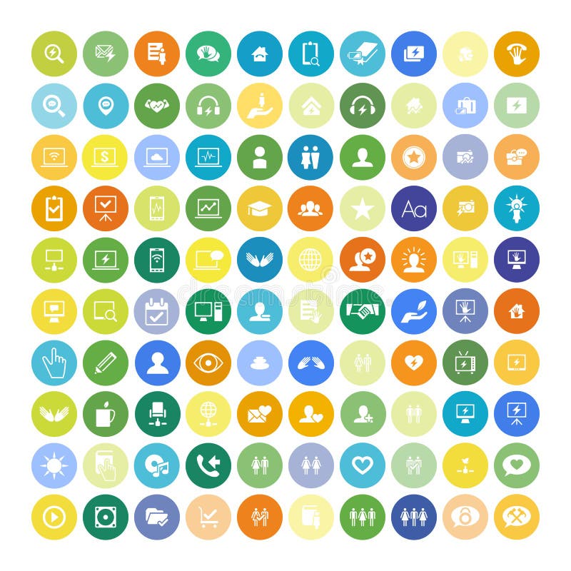 Set of 100 Universal Icons. Business, Internet, Web Design. Stock ...