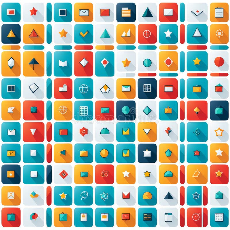 Set of Universal Icons with Copy Space Stock Illustration ...