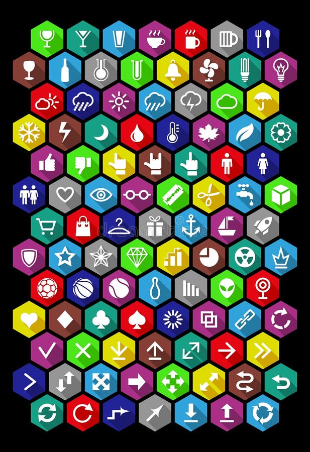 100 Universal Icons set 1 stock vector. Illustration of flat - 50510580