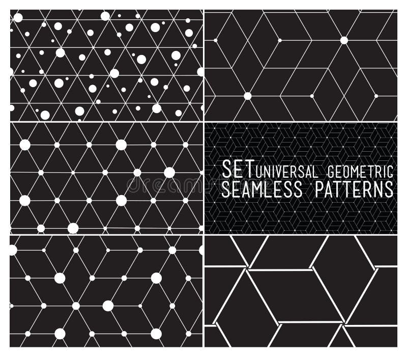 Set of Universal Vector Geometric Seamless Pattern Stock Vector ...