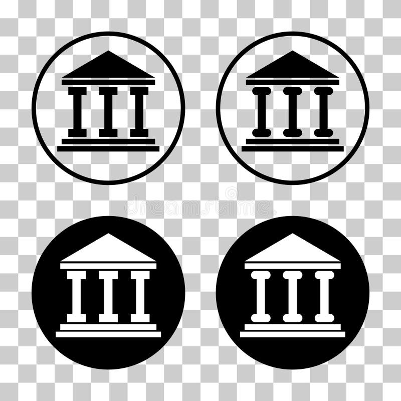 Set of University Architecture Icon, Museum Roman Symbol, Flat Design ...