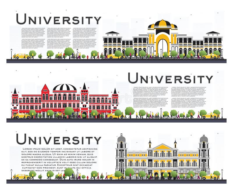 Set of University Campus Study Banners Isolated on White. Stock Vector ...