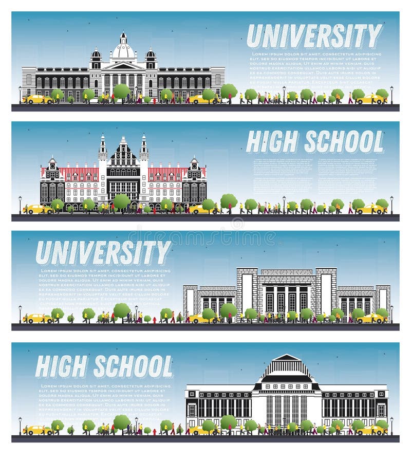 Set of University Campus Study Banners. Stock Vector - Illustration of ...