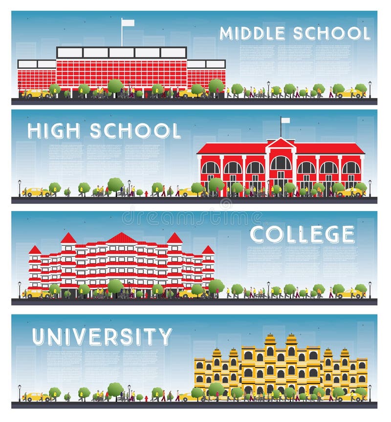 Set of University, High School and College Study Banners. Stock Vector ...