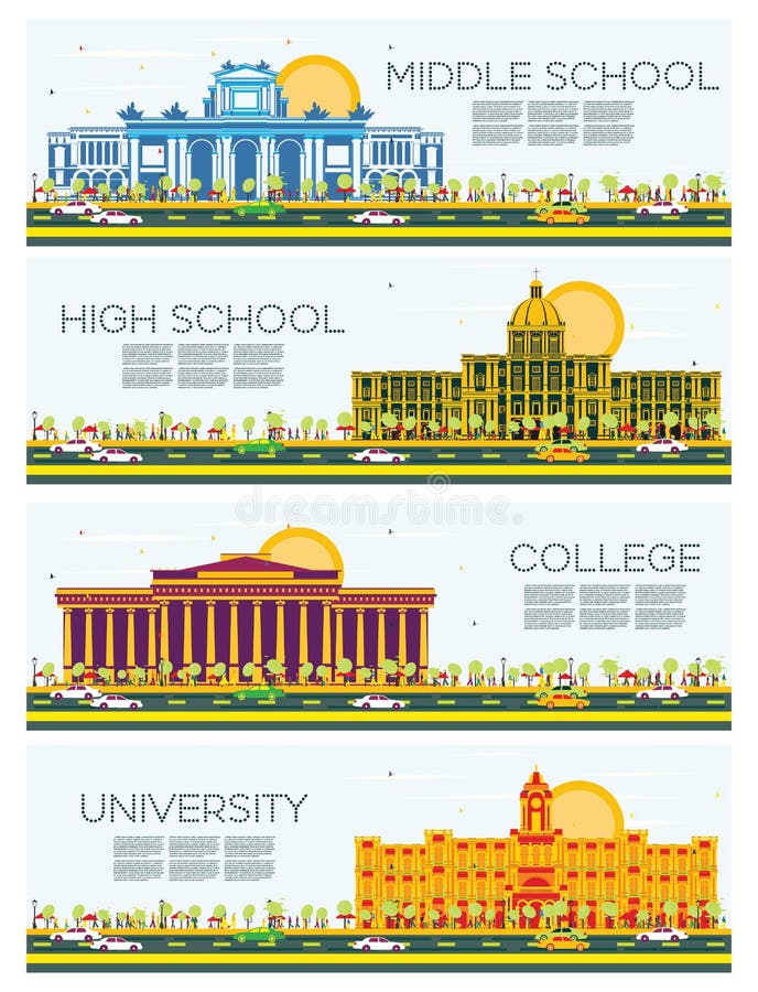 Set of University, High School and College Study Banners. Stock Vector ...