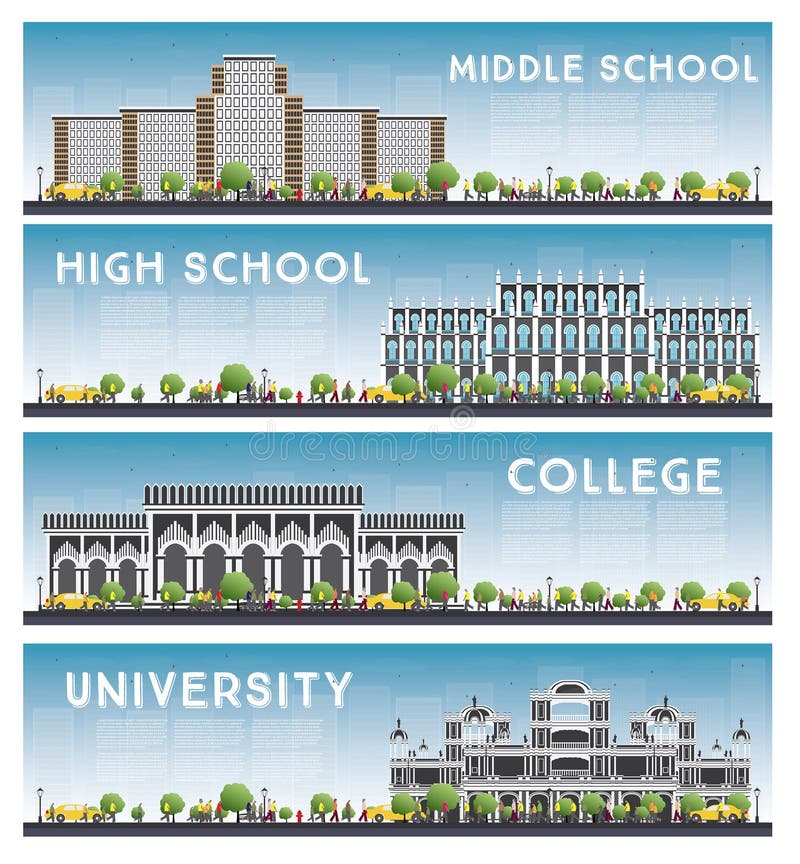 Set of University, High School and College Study Banners. Stock Vector ...