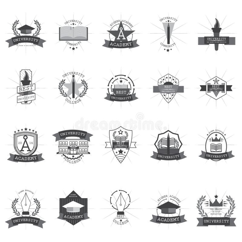 Set of University Logo Elements. Vector Illustration Decorative Design ...