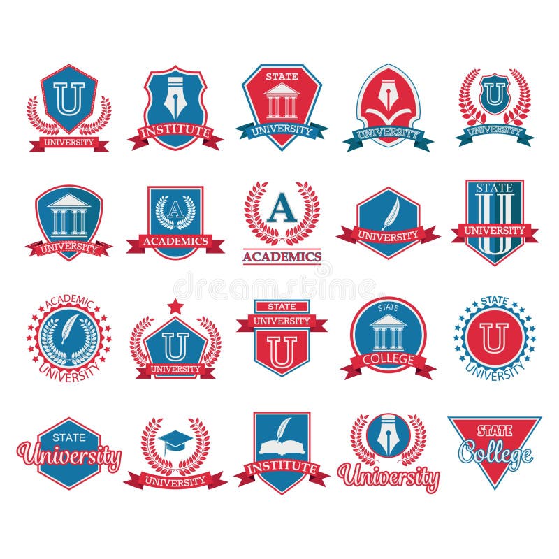 Set of University Logo Elements. Vector Illustration Decorative Design ...