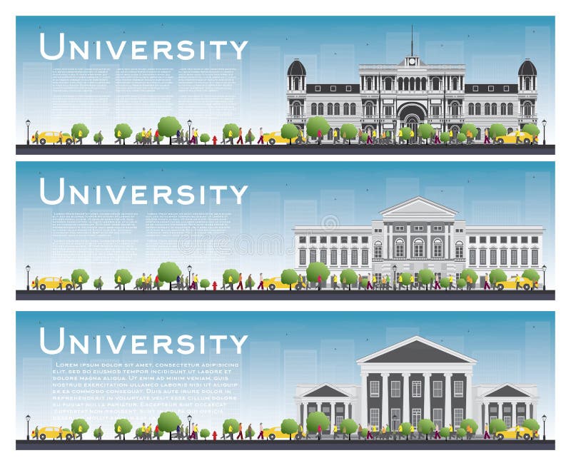 Set of University Study Banners. Vector Illustration Stock Vector ...