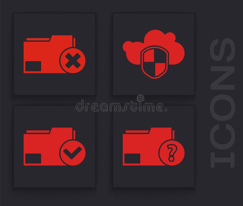 Set Unknown Document Folder, Delete Folder, Cloud and Shield and ... Set Unknown Document Folder, Delete Folder, Cloud and Shield and ...