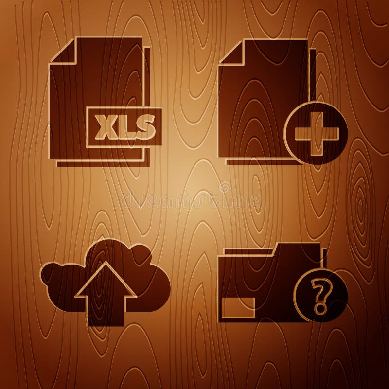 Set Unknown Document Folder, XLS File Document, Cloud Upload and Add ... Set Unknown Document Folder, XLS File Document, Cloud Upload and Add ...