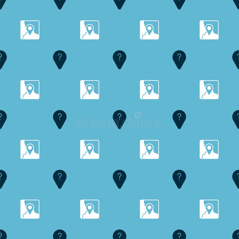 Set Unknown Route Point and Folded Map with Location Marker on Seamless ...