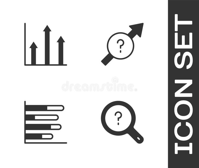 Set Unknown Search, Pie Chart Infographic, and Arrow Icon. Vector Stock Vector - Illustration of ...