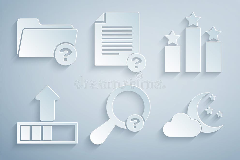 Set Unknown Search, Ranking Star, Loading, Cloud with Moon and Stars, Document and Directory ...