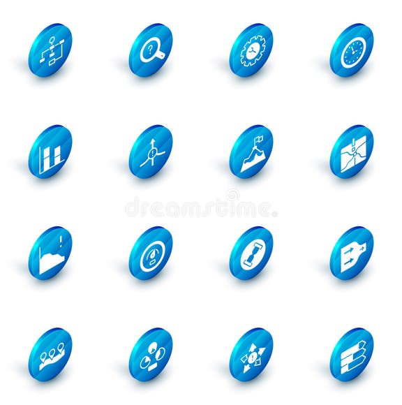 Set Unknown Search, Wrench and Gear, Clock, Graph, Chart, Diagram, Financial Growth Decrease ...