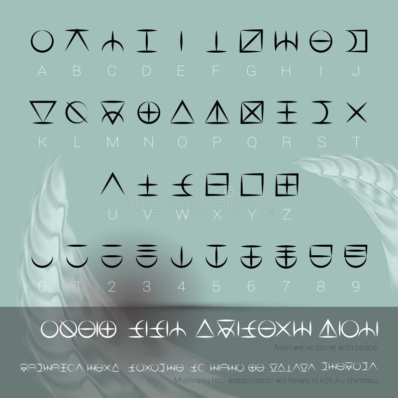 Unreadable Alien Alphabet stock illustration. Illustration of ...