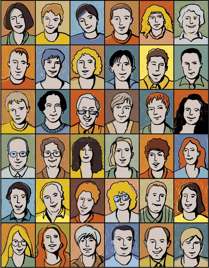 Set of Unrecognizable People Portraits. Stock Illustration ...