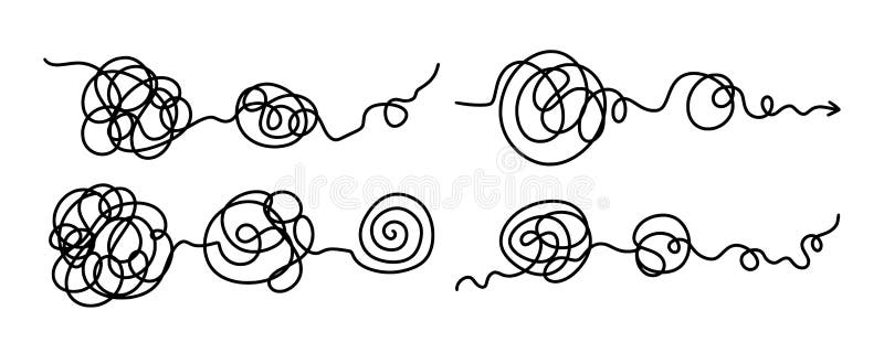 Set Untangling Lines, Showcasing a Continuous, Flowing Thread that ...