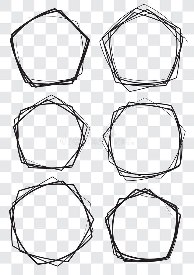 Set of 6 Unusual Broken, Curved Round Frames for Your Design Stock ...