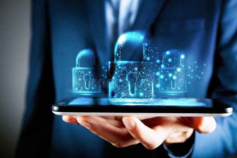 Set Up Cyber Security Technology Protection Concept Stock Image - Image ...