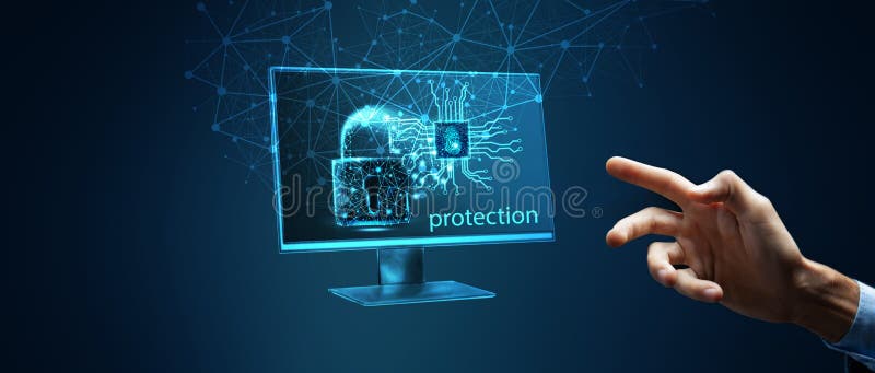 Set Up Cybersecurity Technology Protection Concept Stock Image - Image ...