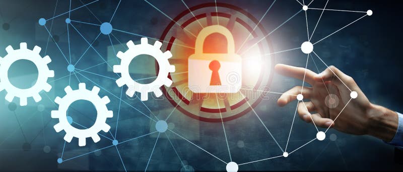 Set Up Cybersecurity Technology Protection Concept Stock Photo - Image ...