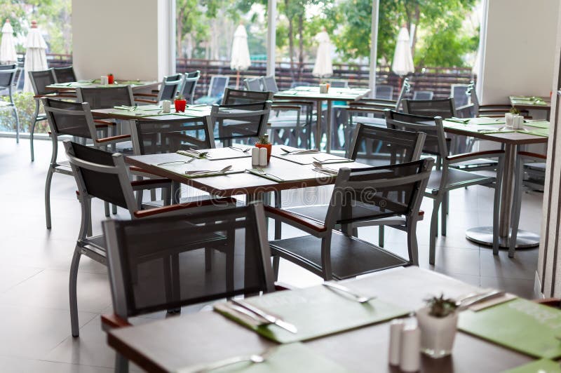 Set Up Table in a Restaurant Stock Image - Image of elegant, crystal ...