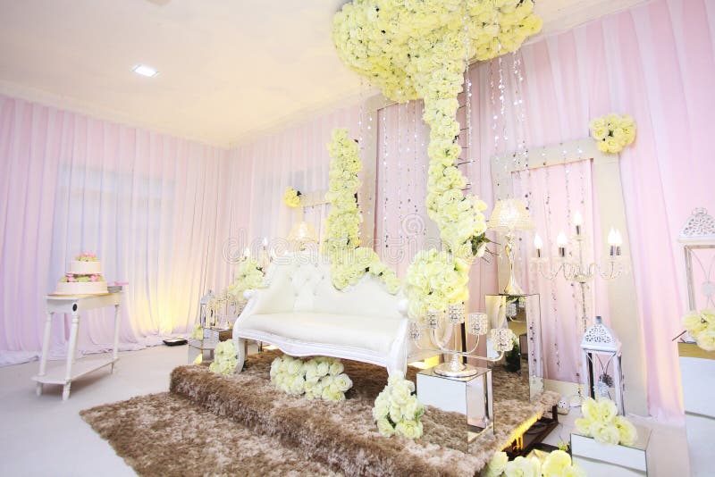 Wedding Setup for Wedding Reception and Wedding Cake. Stock Photo ...