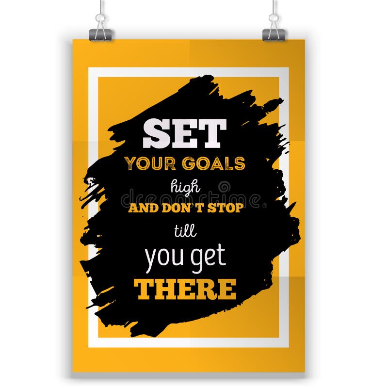 Set Up Your Goals Motivational Quote. Vector Poster Design for Wall ...